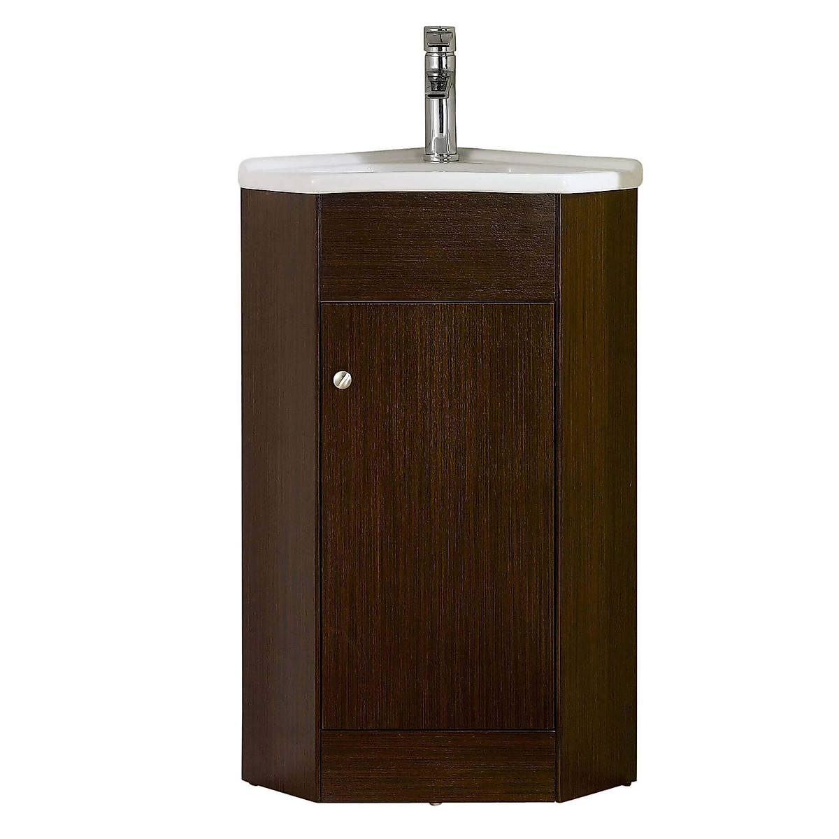 Fine Fixtures - Corner Bathroom Vanity and Sink, Wenge - Englewood Collection