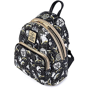 Loungefly Disney Nightmare Before Christmas Tarot Card AOP Womens Double Strap Shoulder Bag Purse