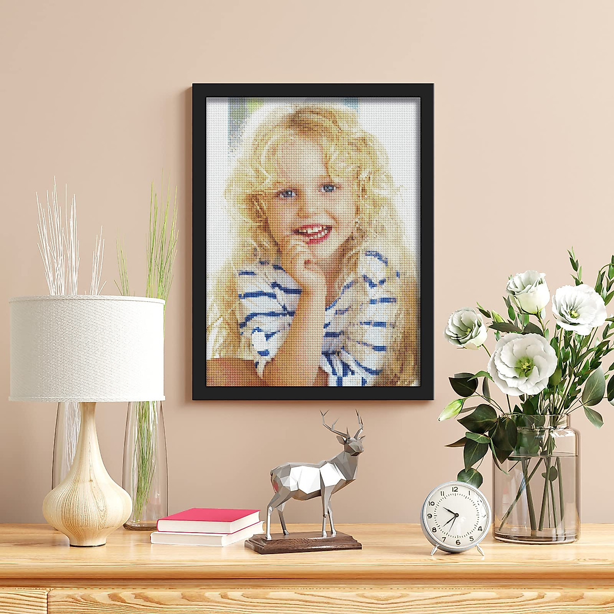 Custom Diamond Art Painting Kits for Adults – Personalized Photo Diamond Art, Customized Private Picture Arts Craft Decor for Family, Mom, Dad, Kids, Dog, Friends, Loves (Round Drill, 11.8×15.7 Inch)