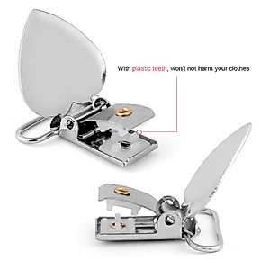 10Pcs Suspender Clips Metal Heart-Shaped Clips for Strap Holder Clip DIY Making Supplies