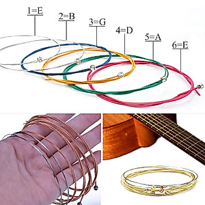 Acoustic Guitar Strings,3 Sets guitar strings acoustic 6 string set (Gold,Brass,Multicolor),with Guitar String Winder Guitar Kit,6 Pieces Celluloid Guitar Picks
