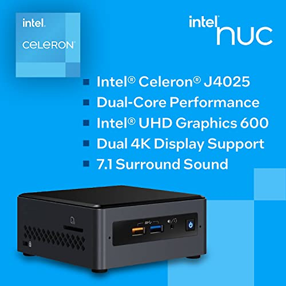 Intel NUC NUC7CJYH Barebone System - Mini PC Celeron J4005