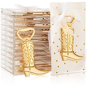36 Pieces Cowboy Boot Bottle Openers Baby Shower Bottle Opener Favors for Guest Bridal Shower Party Bottle Opener Gifts for Baby Shower Wedding Birthday Party Favor Decoration Supplies (Gold)