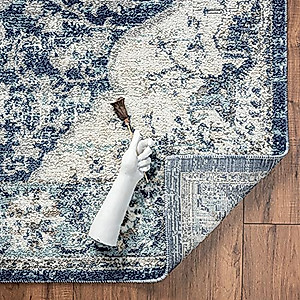 LUXE WEAVERS Euston Collection 8061 Blue 6x9 Modern Oriental Area Rug