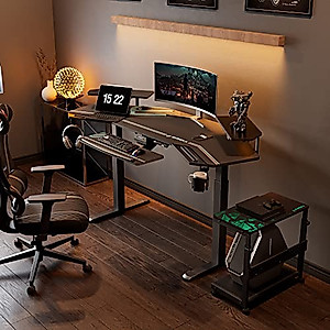 EUREKA ERGONOMIC Height Adjustable Mouse & Keyboard Tray Under Desk with Height Adjustable Computer Tower Stand for Home Office Gaming