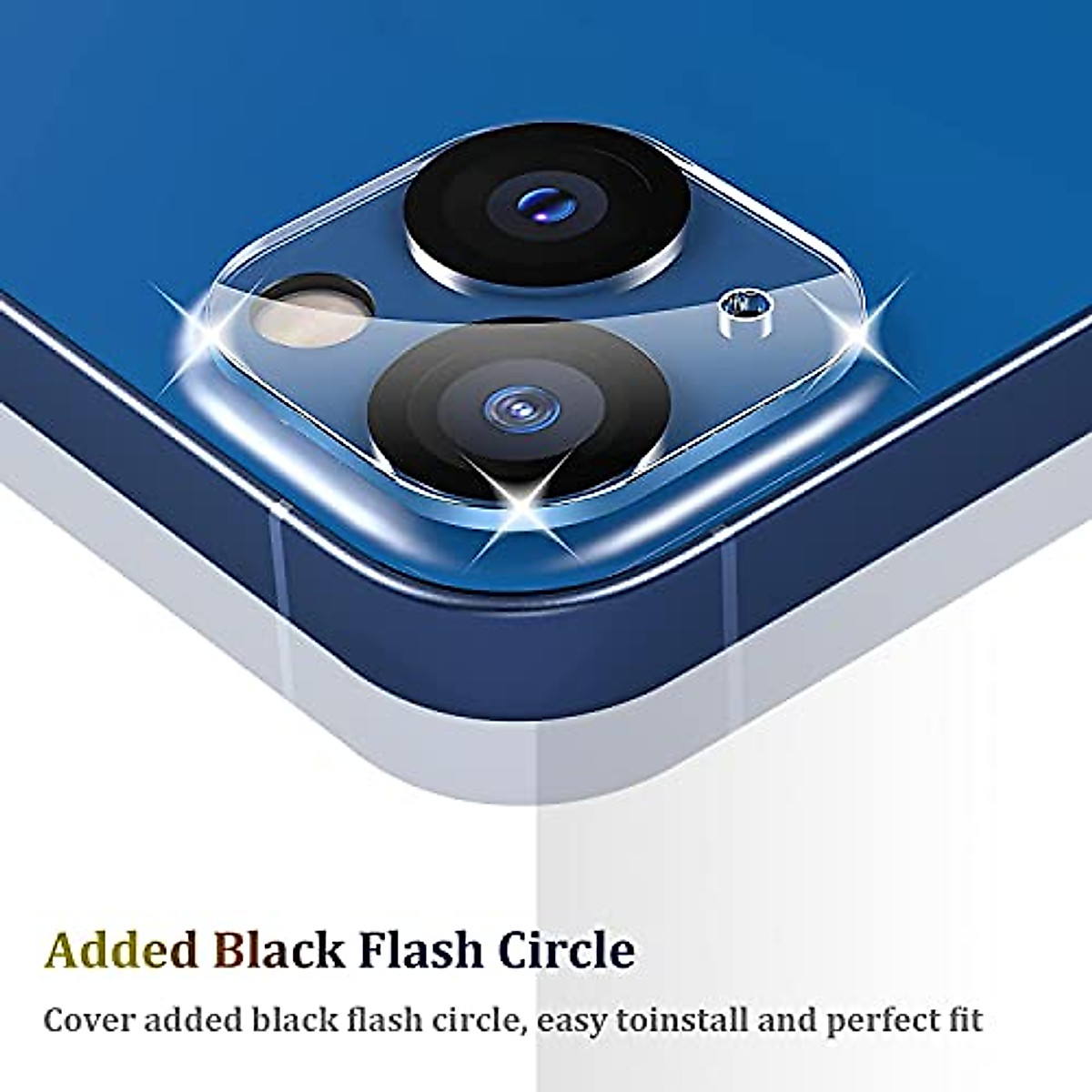 [3 Pack] Tamoria Camera Lens Protector Compatible for iPhone 13 & iPhone 13 Mini Camera Cover Premium 9H Tempered Glass [Anti-Scratch]99.99% Transparency with Black Circle Design for iPhone 13 6.1 Inch & iPhone 13 Mini 5.4 Inch