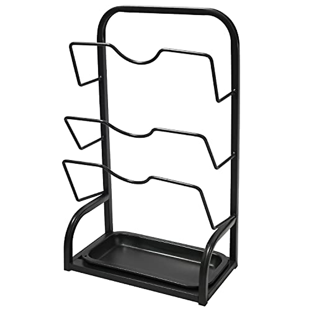 ikare Pot Lid Organizer Rack For Bakeware Pot Lid Holder Organizer Scratch Protection Lid Stand Wall Mounted Pan Lid Holder (Black)