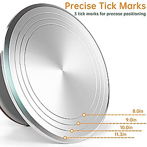 12 Inch Round Aluminum Revolving Cake Decorating Stand,Cake Turntable, Rotating Cake Stand,for Cake,Pastries and Cake Decorations