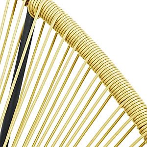 GOLINPEILO Outdoor Rocking Moon Chair, Outdoor Wicker Rocking Chair, Garden Patio Yard Porch Lawn Balcony Backyard Furniture All- Weather Wicker Rocker Chair, Poly Rattan Beige -125