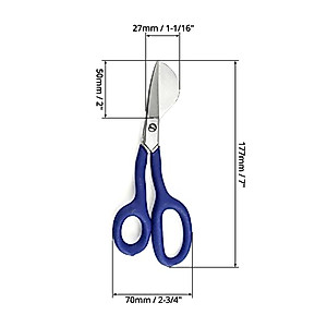 QWORK Duckbill Shears, 7 in Duckbill Applique Scissors, for Carpet Pile, Carpet Punch - Blue