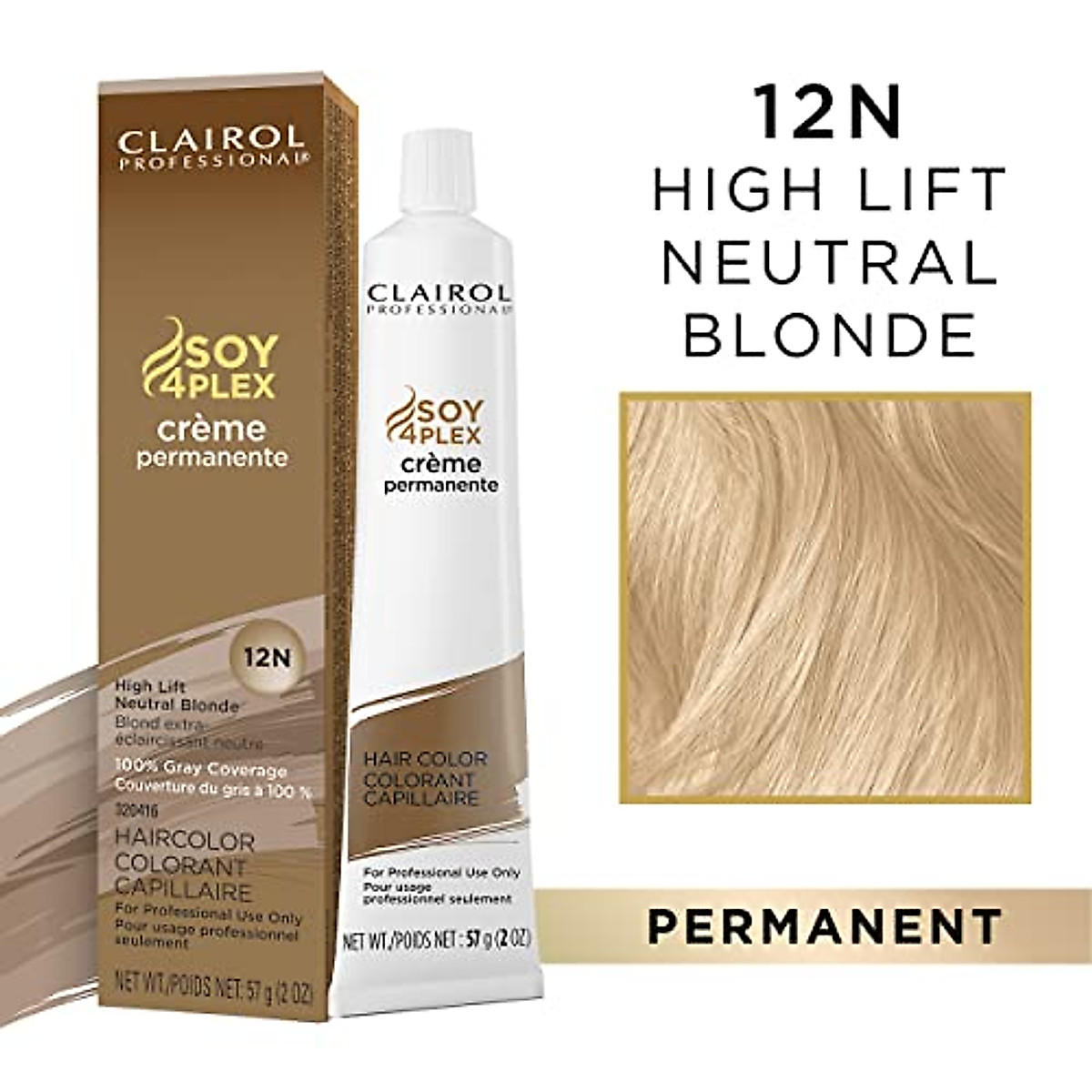 Clairol Professional Permanent Crème Hair Color 12n High Lift Neutral Blonde