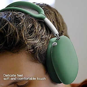 TUCANA Silicon Cases Compatible for AirPods Max, Overhead Cover + Earcup Cover + Ear Pad Cover (Green)