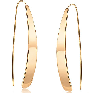 Gold Drop Earrings for Women - Gold Long Earrings for Women, Gold Teardrop Earrings for Women, 14k Gold Plated Tear Drop Earrings, Gold Dangle Earrings for Women, Gold Threader Earrings for Women