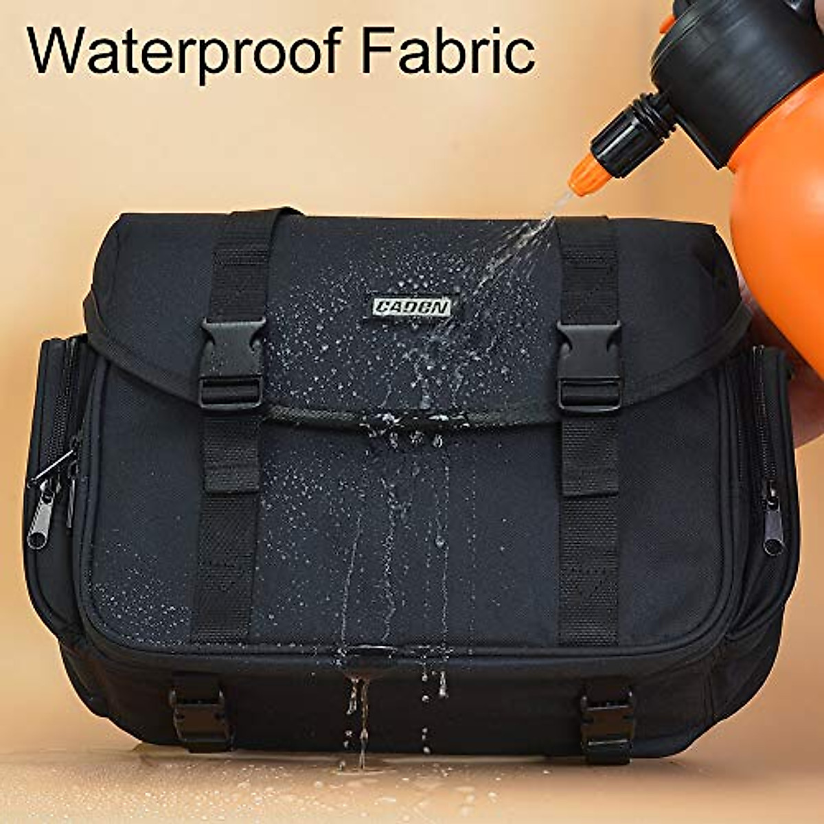 CADeN Camera Bag Case Shoulder Messenger Bag with Tripod Holder Compatible for Nikon, Canon, Sony, DSLR SLR Mirrorless Cameras Waterproof (Black, Small)