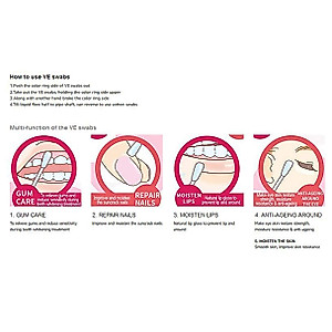 100 pcs Vitamin E Lips Oil Swabs Stick Disposable VE Cotton Swab Protect Lip Gum Anti-dry Moisture For Use Before Teeth Whitening (100 Pcs)