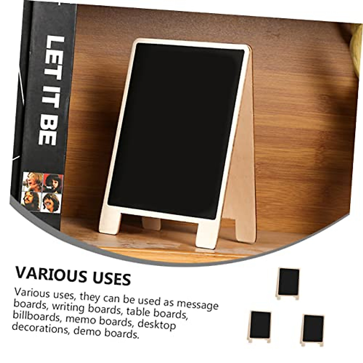 STOBOK 9 Pcs Message Board Desk Top Decor Buffet Labels Wedding Table Decor Mini Display Blackboard Table Guest Numbers Decor Black Board Message Sign Memo Boards Wooden Writing Borads