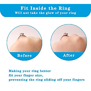 70 Pcs Ring Size Adjuster for Loose Rings with Ring Size Measuring Tool for Ring Adjuster, Plug-in Invisible Ring Spiral Silicone Tightener with Women and Men Any Rings Size
