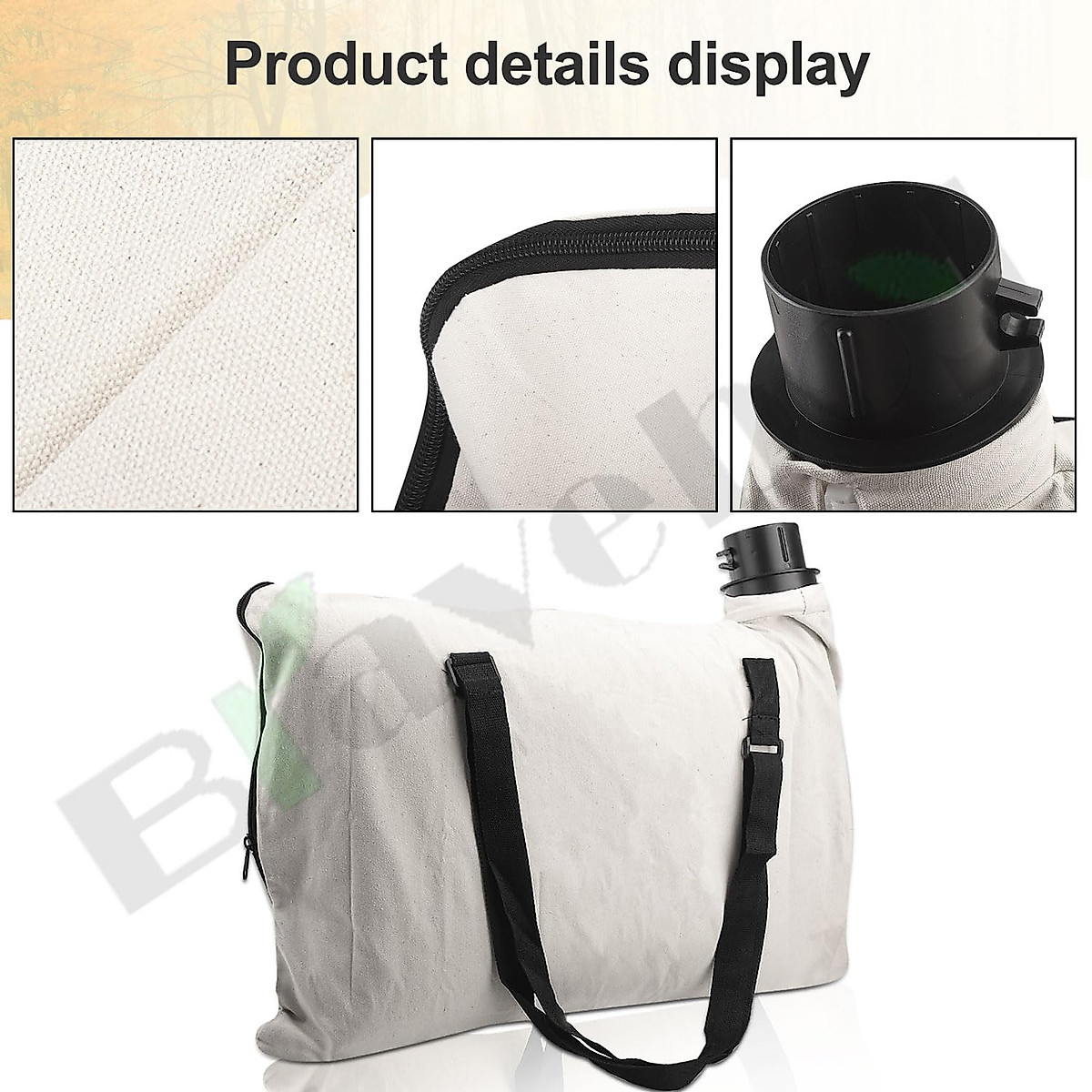 BV-005 610004-01 Shoulder Bag - by Braveboy, Compatible with Black & Decker 614000401 BV2500 BV4000 Leaf Blower - Replacement BV-005 Collection Bag (1)