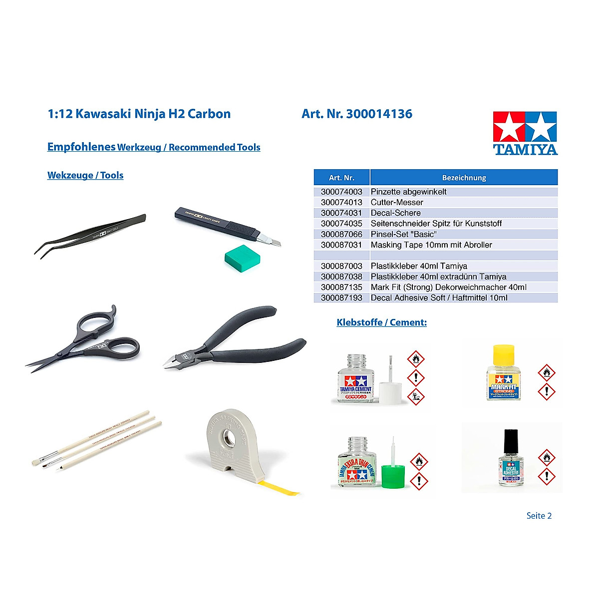 Tamiya 300014136 Kawasaki 1/12 Scale Plastic Model Assembly kit