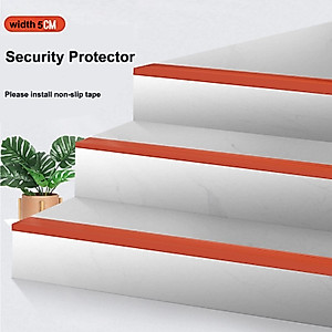 Stair Nosing Edge Anti Slip Traction Treads,Stair Edge Protector,Step Edge Trim Rubber Strips,Easy to Install,Outdoor Indoor Staircases Pads Help Elderly,Children to Walk The Stairs Safely