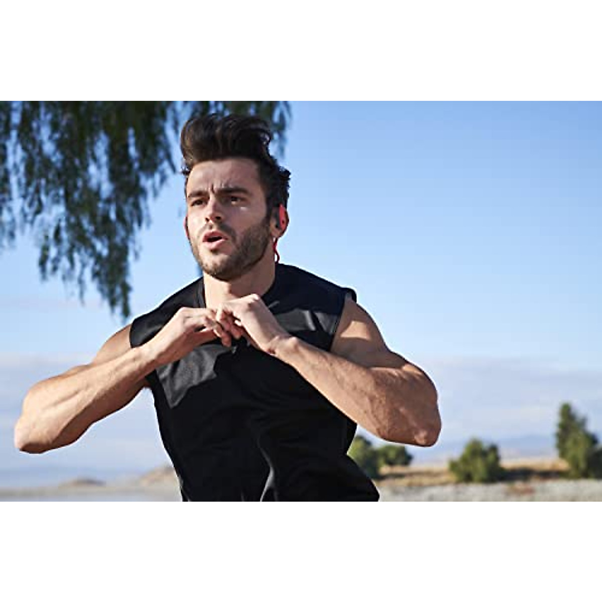 JBL ENDURANCE JUMP- Wireless heaphones, bluetooth sport earphones with microphone, Waterproof, up to 8 hours battery, charging case and quick charge (Red)