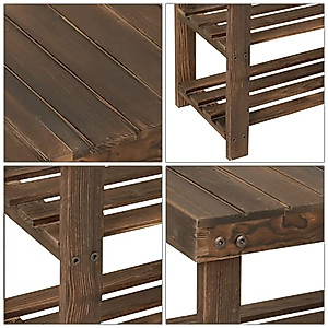 Babion Shoe Rack Bench, 3 Tier Shoe Organizer for Entryway Storage Wooden Shoe Shelf Freestanding Shoe Racks Bench Stable Shoe Stand for Front Door, Mudroom, Doorway, Hallway (Rustic Brown)