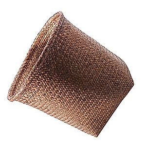 NUOBESTY Bamboo Trash can Straw Woven Rattan Paper Wastebasket Woven Storage Basket Vintage Waste Can Willow Laundry Basket Dirty Clothes Hamper for Bedroom Desktop Office S Bathroom Wastebasket