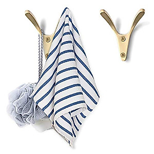 Bitray 4 PCS Coat Rack Wall Mounted Coat Clothes Hook for Towel/Robe Clothes Hook, Zinc Alloy Bedroom Hook for Closet Top Bathroom Kitchen Cabinet Garage,Gold