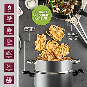 Granitestone Pro Pots and Pans Set Nonstick Cookware Set, 17 Pc Hard Anodized Kitchen Cookware Set, Non Stick Pots and Pans Set with Lids and Diamond/Mineral Coating, Dishwasher Safe, Non Toxic