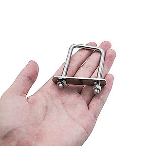 AGOOBO 10 Pack Square U Bolts, 304 Stainless Steel Tie Down U Bolt, Boat Trailer U Bolt (M6, W 1-3/8 x L 2-3/4 inch)