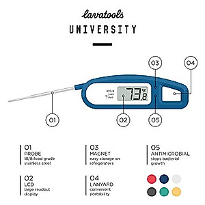 Lavatools PT12 Javelin Digital Instant Read Meat Thermometer for Kitchen, Food Cooking, Grill, BBQ, Smoker, Candy, Home Brewing, Coffee, and Oil Deep Frying