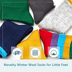 Moon Tree Boys Wool Socks Kids Warm Socks Winter Thermal Crew Socks 6 Pack 5-7 Years