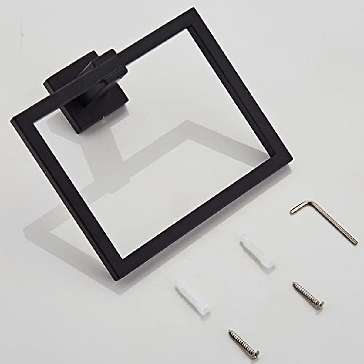 OUSFANAM Wall Mounted Square Towel Holder Modern Towel Wall Lavatory Storage Rack Classic Bathroom Accessories Bathroom Towel Rack for Door Bedroom Freestanding Over Toilet Wall Mounted