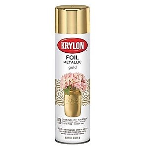 Krylon Premium Metallic Spray Paint Resembles Actual Plating, Gold Foil, 8 oz