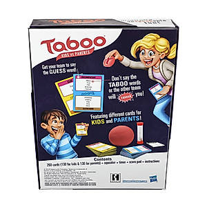 Hasbro Gaming Taboo Kids vs. Parents Family Board Game Ages 8 and Up