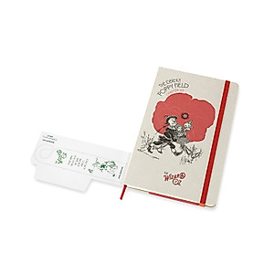 Moleskine Limited Edition Wizard of Oz Notebook, Hard Cover, Large (5" x 8.25") Ruled/Lined, Poppy Field, 240 Pages