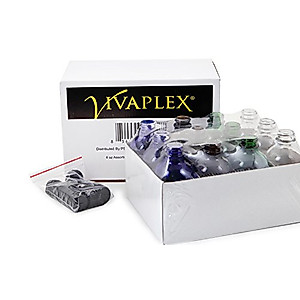 Vivaplex, 12, Assorted Colors, 4 oz Glass Bottles, with Lids