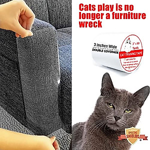Multiple Sizes (3X30 Yards) Cat Training Tape, Double-Sided Cat Tape,Anti Cat Scratch Tape,cat Deterrent Tape,100% Transparent Clear,Stop Cats Scratching Your Couch, Doors Carpet, Furniture
