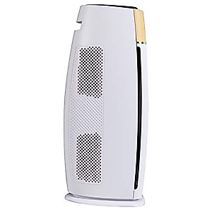 LivePure LP260TH-W Sierra Series True HEPA Digital Tall Tower Air Purifier for Home Captures Allergens, Smoke, Pollen, Mold, Dust Mites, Pet Hair, Energy Star Certified, Teak/Pearl White