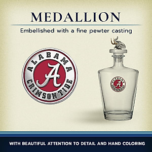 Heritage Pewter Alabama Royal Container with 3D Stopper | 30 OZ Container | Expertly Crafted Pewter Glass