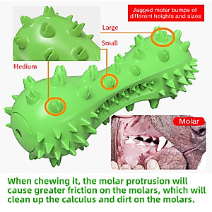 N/C Dog Toothbrush, Dog Toothbrush Toy for Dog Teething Cleaning, Puppy Teething Chew Toys, Dental Oral Care for Small Medium Dogs.(Green)