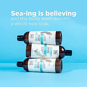 Soapbox Body Wash, Sea Minerals & Blue Iris - Moisturizing Body Wash Cleanser w/Aloe Vera & Shea Butter | Paraben & Gluten Free, Silicone & Cruelty Free & Vegan Body Wash, 16oz Bottles (Pack of 3)