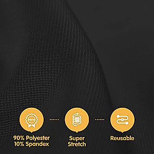 6 Pack Black Fitted Spandex Table Covers - 6Ft Stretch Tablecloths for 6 Foot Rectangle Folding Tables Rectangular Bulk Linen Fabric Elastic Table Clothes for Wedding Banquet Party Buffet Display