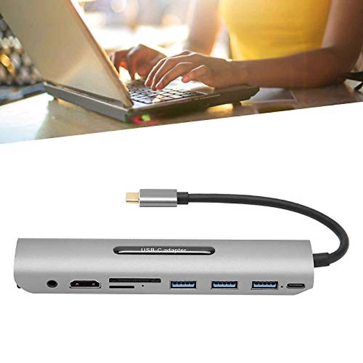 9 in 1 TypeC to Multi Interface Hub,TypeC Docking Station TypeC to HD Multimedia Interface/VGA/USB3.0/PD Adapter with 4K HD Output,Plug and Play