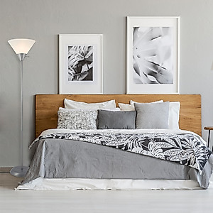 Globe Electric 67150 72" Floor Lamp, Silver, White Plastic Shade, On/Off Rotary Switch on Shade, Floor Lamp for Living Room, Floor Lamp for Bedroom, Home Improvement, Home Office Accessories