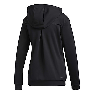 adidas womens Game & Go Pullover Hoodie Black/Metallic Silver X-Small