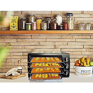 6PCS Silicone Dehydrator Sheets - Nonstick fruit leather trays for dehydrator with Silicone Scraper Compatible with Cosori CP267-FD High Temperature Resistance Reusable for Fruits Meat Vegetables Herbs (Orange)