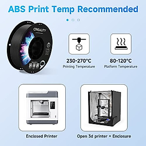 Official Creality 3D Printer Filament, ABS Filament 1.75mm No-Tangling, Strong Bonding and Overhang Performance Dimensional Accuracy +/-0.02mm, 2.2lbs/Spool