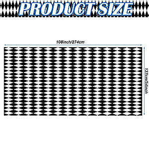 3 Pieces Black and White Checkered Tablecloths Plastic Gingham Table Cover for Wonderland Party Tea Party Supplies Camping Picnic Wedding Birthday Halloween Party Decorations, 54 x 108 Inch