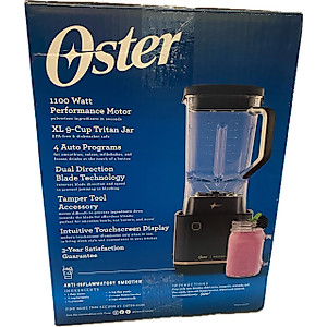 O-ster XL Professional Blender, 1100 Watts, 9-Cup Tritan Jar, 8 Speeds, Dual Direction Blade, Tamper Tool Included